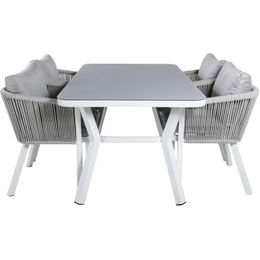ebuy24 Virya Gartenset Tisch 90x160cm und 4 Stühle Virya weiß, grau.