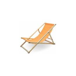 BITUXX - Liegestuhl Sonnenliege Gartenliege Holzliege Strandliegestuhl Campingstuhl Holz Klappbar (Orange)