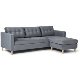 ebuy24 Marino Sofa BA3, Chaiselongue rechts oder links gewendet in Velour grau.