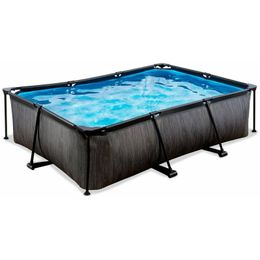 EXIT Toys - EXIT Black Wood Pool 220x150x65cm mit Filterpumpe - schwarz