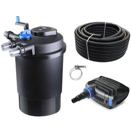 Aquaristikwelt24 - Druckteichfilter Set cpf 30000 mit 70W Eco Pumpe 10m Schlauch Nr.45