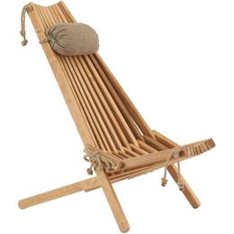 Ecofurn Liegestuhl aus Holz (Erle) 'EcoChair' (Kissen geschenkt)