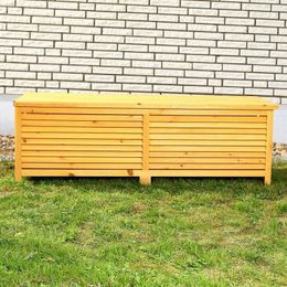 Mucola 140CM Holz Auflagenbox Kissenbox Gartenbox Gartentruhe Auflagen Truhe Holztruhe