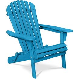 PRIVATEFLOOR Holzstuhl für den Außenbereich mit Armlehnen - Adirondack Gartenstuhl - Adirondack Turquoise - Hemlock Holz - Turquoise