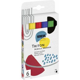 Kreul Triton Acrylic Paint Marker 6er Set Pinsel & Stifte