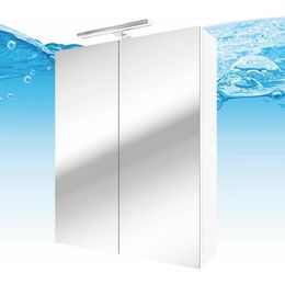 AcquaVapore Spiegelschrank Badspiegel Badezimmer Spiegel City 60cm Weiß mdf mit 5W LED-Strahler - Weiß