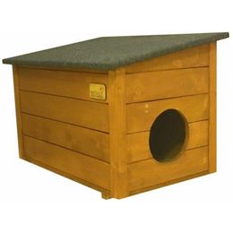 Roe Furniture - Hundehütte wetterfestes Hundehaus mit Vordach für Hunde Hundehöhle mix Farbe Mahagoni (en)