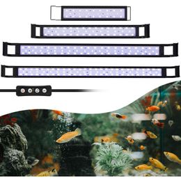 24W led Aquarium mit timer Beleuchtung Einfach zu bedienen Aufsetzleuchte,50-70cm - Schwarz - Swanew