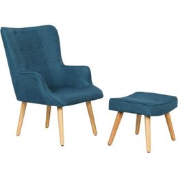 HABITAT ET JARDIN Sessel aus Stoff im skandinavischen Stil Odense - 1 Sitzer - Dunkelblau