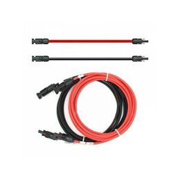 Solartronics Verlängerungskabel 6mm² beidseitig kompatibel mit MC4 Solarkabel rot / schwarz inkl. Stecker 2 x 15m