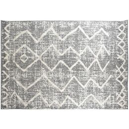 Miliboo Berber-Teppich mit Reliefmuster beige und grau 160 x 230 cm PALEO - Dunkelgrau