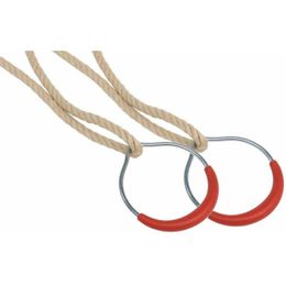 Seilringe aus Metall mit Seilen (Doppelpack) Seile aus Kunsthanf
