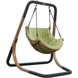 AXI Capri Hängestuhl mit Gestell aus Holz Hängesessel / Hängeschaukel Grün für den Garten Outdoor Lounge Stuhl für 1 Person Belastbar bis 150 kg - Grün