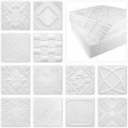 Marbet Design - Deckenplatten 50x50cm Styropor eps weiß 34 Dekore, Marbet Deckenverkleidung: 10 m² / 40 Platten, Grys2 - mit Überlappung
