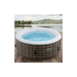 Aufblasbarer Whirlpool In- & Outdoor 180 cm 4 Personen 100 Massagedüsen mit Heizung 800 Liter Inkl. Abdeckung Bubble Spa & Wellness Massage - Arebos