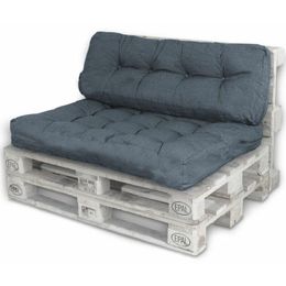 Palettenkissen Palettenauflagen Sitzkissen Rückenlehne Kissen Palette Polster Sofa Couch Set Dunkelgrau - Sitzfläche + Rückenteil