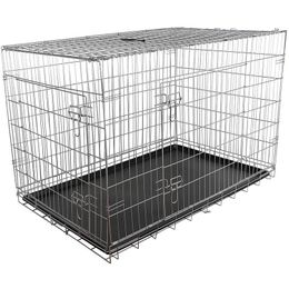 Melko - Drahtkäfig Falltbar Hundetransportbox 120x80,5x75 cm Gitterbox Hundekäfig