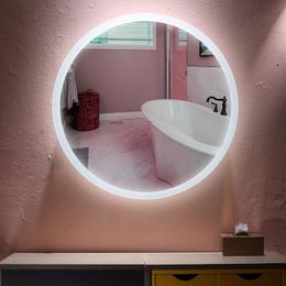 Led Badspiegel Beleuchtung Badezimmerspiegel Spiegel Anti-Fog Wandspiegel Rund 60×60cm