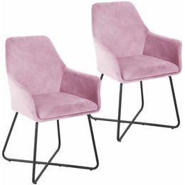 SVITA JOSIE Dining 2er Set Esszimmerstuhl Sessel Polsterstuhl Stoff Pink