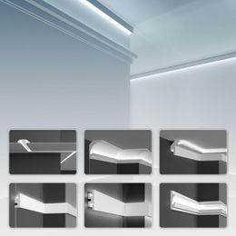 Led Einbauprofile aus xps mit Hartbeschichtung, indirekte Beleuchtung mit Lichtvouten TESORI kd: KD112 - 165 x 60 mm, 1.15 Meter / 1 Leiste