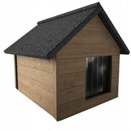 Roe Furniture - xxl Hundehütte Holz Hundehütte Massiv Wetterfest Echtholz isolierte palisander (en)