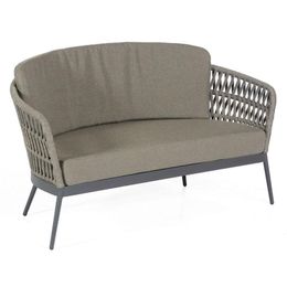 SonnenPartner - Loungesofa Advokat Aluminium mit Polyrope grau Relaxsofa Garten-Sofa