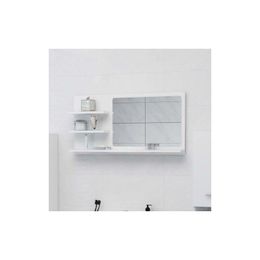 Grosmonde - 90x10.5x45 cm Miroir de salle de bain Blanc brillant Aggloméré