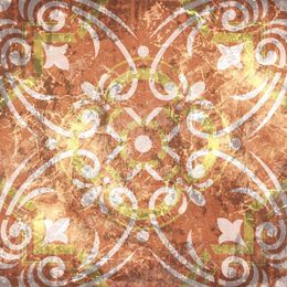 Bricoflor - Orientalisches Wandbild in Orange und Gelb | Marokkanisches Leinwandbild mit Ornament in Mosaik Optik | Boho Bild als Wand Deko für