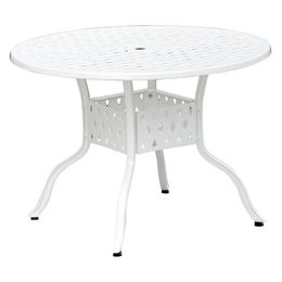 Inko Gartentisch Alu-Guss weiß Tisch Terrassentisch Form/Größe nach Wahl Ø 106 cm