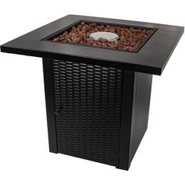 Activa Granada Gas Feuerstelle Gasfeuerstelle Rattanoptik inkl. Lavasteine 12,5 kW - Granada