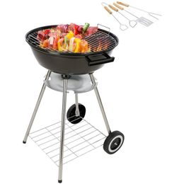 Kugelgrill holzkohle - Barbeque Grill - Grillstation - 45 x 45 x 70 cm - Schwarz - Maxxgarden