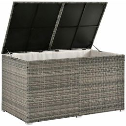 Polyrattan Auflagenbox Ikaria 950 l – Deckel mit Hubautomatik & Innenplane – Garten Kissenbox für Balkon & Terrasse – Gartenbox grau-meliert - Juskys