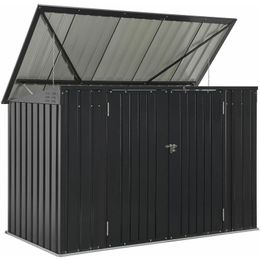 3er Mülltonnenbox Namur 3 x 120 Liter Tonnen - 2 m² - 2 große Türen - Metall Mülltonnenverkleidung Müllbox Müllhaus Aufbewahrungsbox - Juskys
