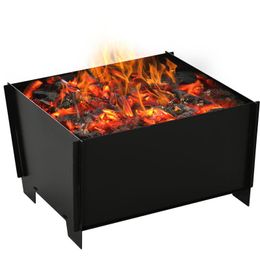 Outsunny - Feuerschale Stahl demontierbar 50 x 50 x 30 cm - Schwarz