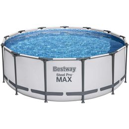 Bestway Steel Pro max™ Solo Pool ohne Zubehör ø 396 x 122 cm, lichtgrau, rund - Grau