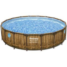 Bestway Power Steel™ Swim Vista Series™ Solo Pool ohne Zubehör Ø 549 x 122 cm, Holz-Optik (Pinie), rund - Braun