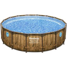 Bestway Power Steel™ Swim Vista Series™ Solo Pool ohne Zubehör Ø 488 x 122 cm, Holz-Optik (Pinie), rund - Braun