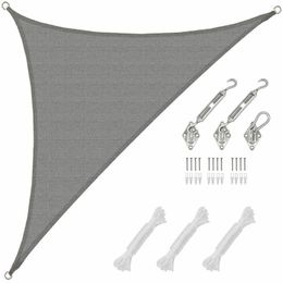 AMANKA 3,6x3,6x5,1 Sonnensegel Dreieckig Atmungsaktiv - Dreieck Segel mit Befestigung