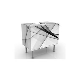 MICASIA Waschbeckenunterschrank - Vibration - Badschrank Weiß Schwarz Grau Größe: 55cm x 60cm