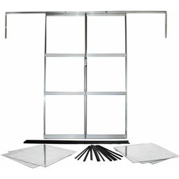 Doppelschiebetür für Gewächshäuser Sirius und Sirona aluminium eloxiert 122 x 191 cm - Vitavia