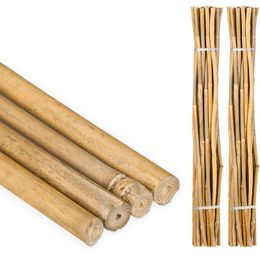 Relaxdays 50 x Bambusstäbe 120cm, aus natürlichem Bambus, Bambusstangen als Rankhilfe oder Deko, Bambusrohre zum Basteln, natur