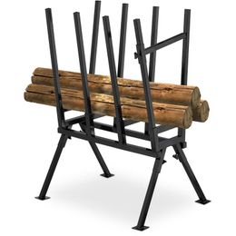 Sägebock, Holzsägearbeiten, 400 kg, Sägegestell für Kettensägen, stabiler Stahl, hbt 107 x 81 x 53 cm, schwarz - Relaxdays