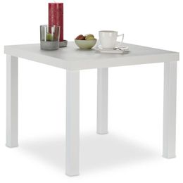 Beistelltisch weiß, Wohn- & Kinderzimmer, Couchtisch quadratisch, modernes Design, hbt: 45 x 55 x 55 cm, white - Relaxdays