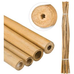Relaxdays - 25 x Bambusstäbe 150cm, aus natürlichem Bambus, Bambusstangen als Rankhilfe oder Deko, Bambusrohre zum Basteln, natur
