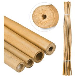 Bambusstäbe 150cm, aus natürlichem Bambus, 25 Stück, Bambusstangen als Rankhilfe oder Deko, zum Basteln, natur - Relaxdays