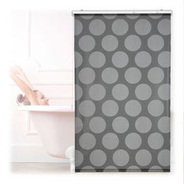 Duschrollo, 100x240 cm, Seilzugrollo für Dusche & Badewanne, Badrollo wasserabweisend, Decke & Fenster, grau - Relaxdays