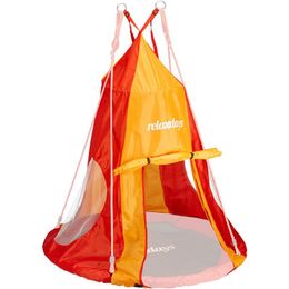 Zelt für Nestschaukel, Bezug für Schaukelsitz bis 110cm, Rundschaukel Zubehör, Garten Schaukelnest, rot-orange - Relaxdays
