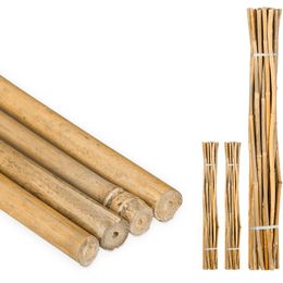 Relaxdays 75 x Bambusstäbe 120cm, aus natürlichem Bambus, Bambusstangen als Rankhilfe oder Deko, Bambusrohre zum Basteln, natur