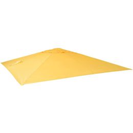 Ersatz-Bezug für Luxus-Ampelschirm HHG 436, Sonnenschirmbezug Ersatzbezug, 3x3m (Ø4,24m) Polyester 2,7kg gelb - yellow