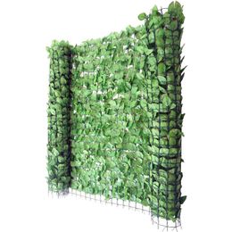 HHG Balkonsichtschutz, Buchenhecke Sichtschutz Windschutz Verkleidung für Terrasse Zaun 300x100cm hell - green